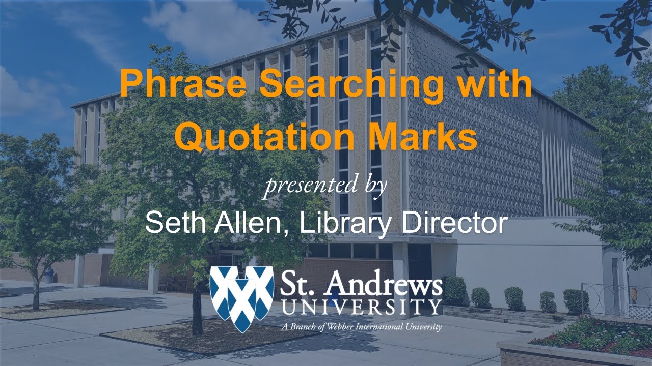 Phrase Searching With Quotation Marks Youtube