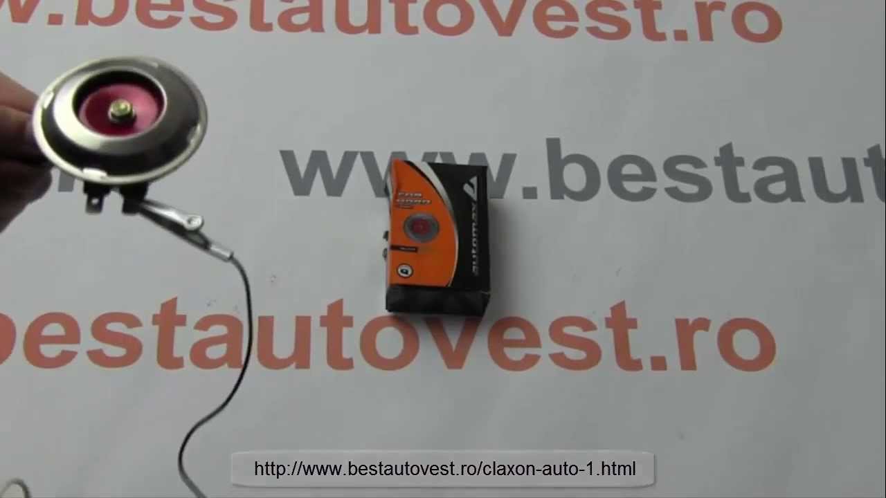 Claxon auto 12V, claxoane auto tip disc 73 mm - YouTube