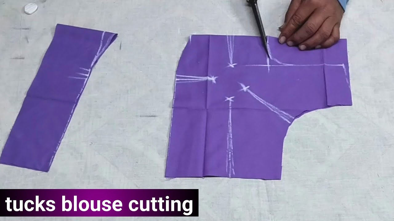 tucks blouse cutting easy method/blouse cutting - YouTube