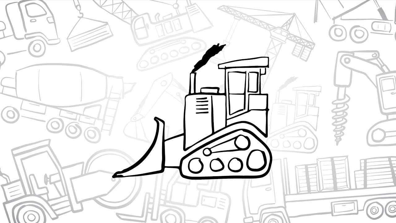 How to Draw a Simple Bulldozer | Step-by-Step Lesson - YouTube