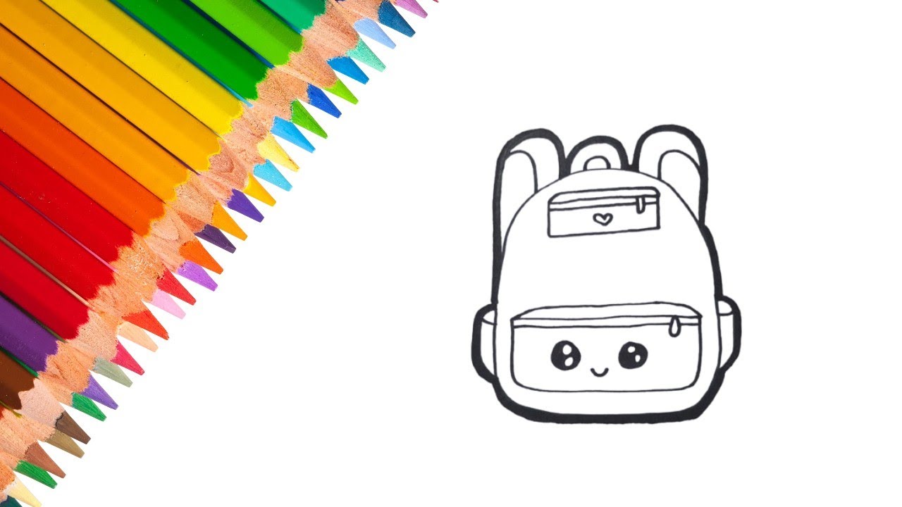 How to Draw School Bag Backpack for Kids | Easy Step by Step Drawing ...