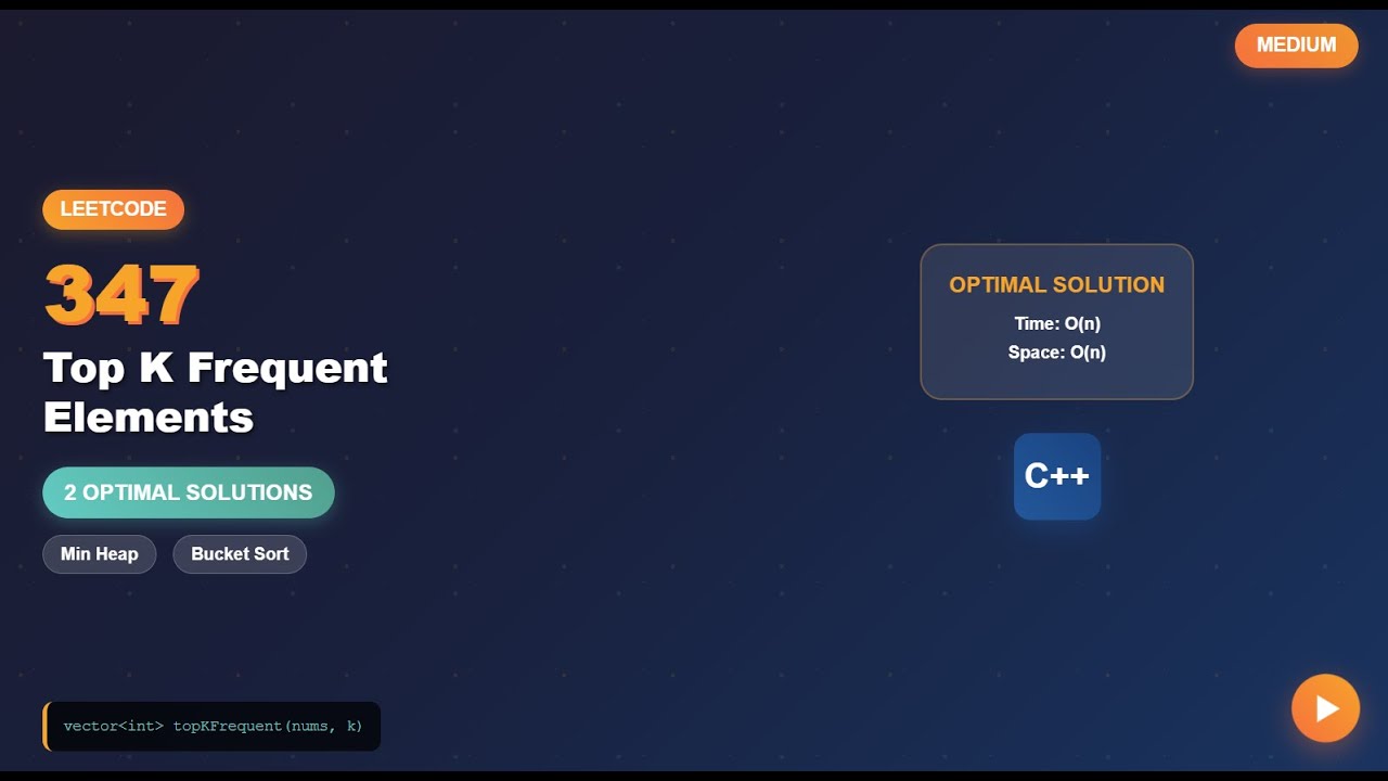 Top K Frequent Elements - LeetCode 347 - C++ - YouTube
