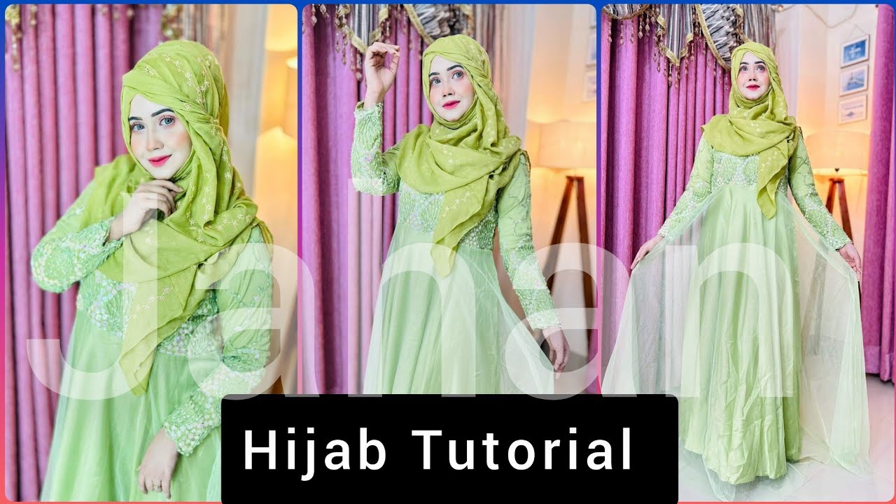 Eid Hijab Tutorial | Hijab Tutorial | Full coverage hijab tutorial ...
