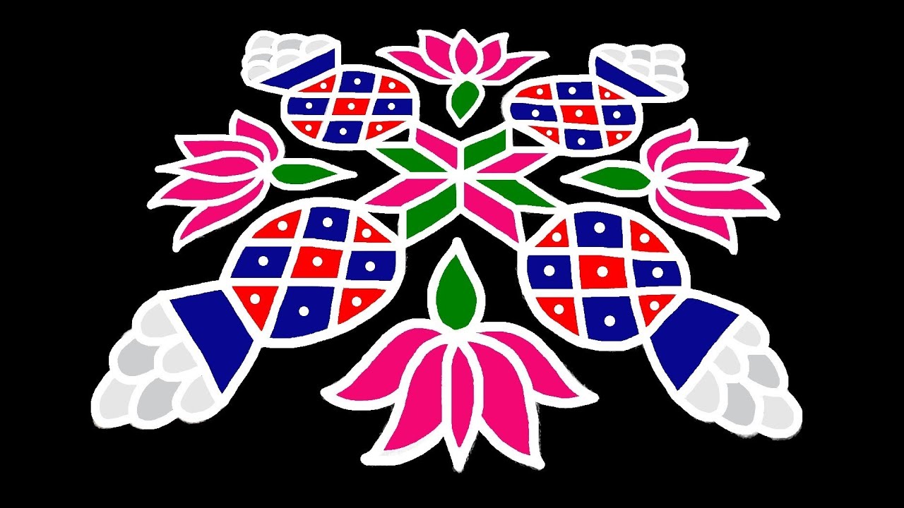Pongal rangoli | pongal kolam | pulli kolam | 13 dots kolam ...
