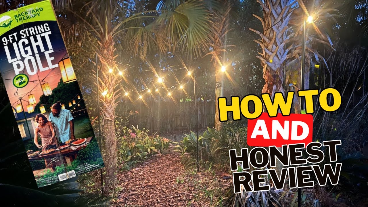 HOW TO Install DIY String Light Poles by BACKYARD THERAPY + Honest ...