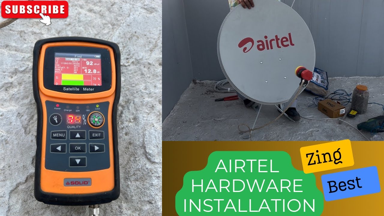 How to install Airtel DTH hardware and single setup with satellite ...