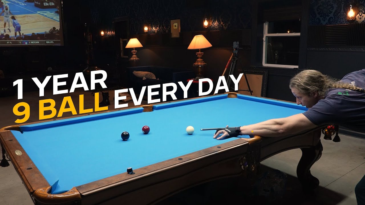 I've played 9 ball every day for a year. My progress. - YouTube