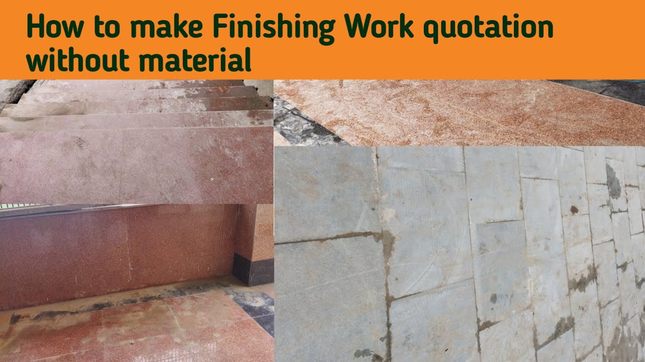 How to make Finishing Work quotation without material l Granite l Kota ...