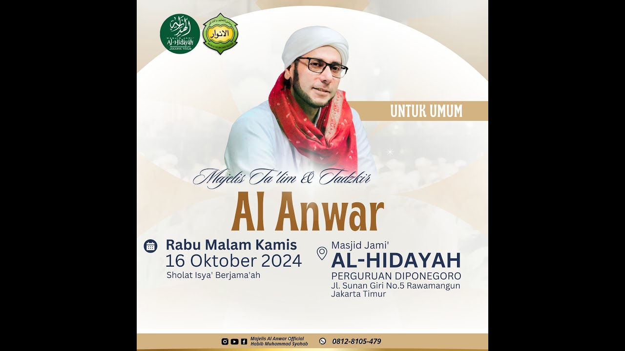 🔴 LIVE - PENGAJIAN MAJELIS TALIM & TADZKIR AL-ANWARLIL Habib MUHAMMAD ...