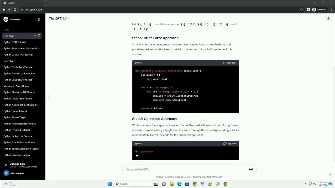 python program to generate all sublists of a list - YouTube