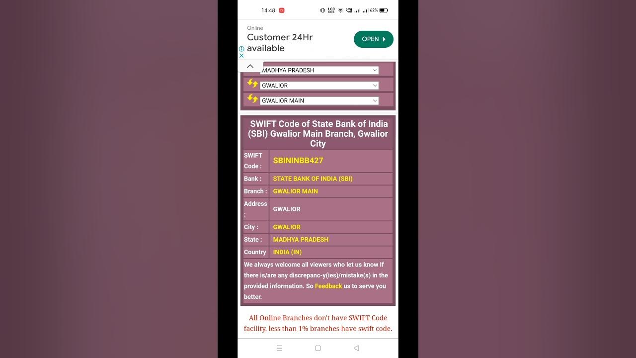 State Bank Of India Swift Code Check | How To Check SBI Bank Swift Code ...
