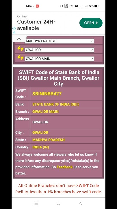 State Bank Of India Swift Code Check | How To Check SBI Bank Swift Code ...