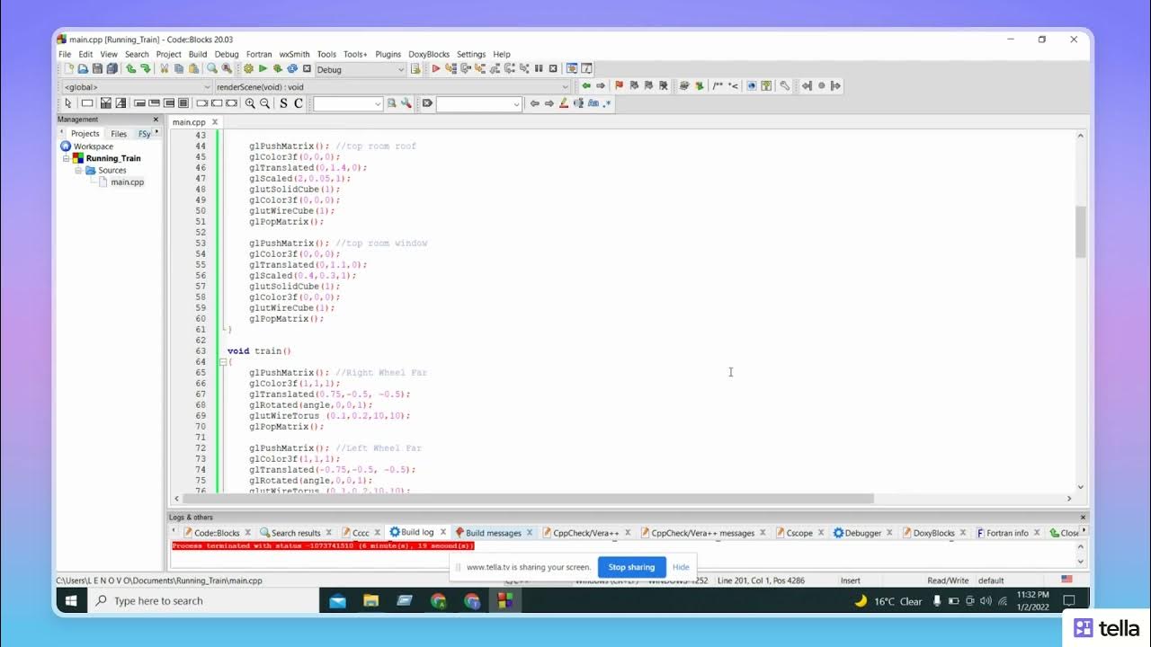 Running Train Project with opengl - YouTube