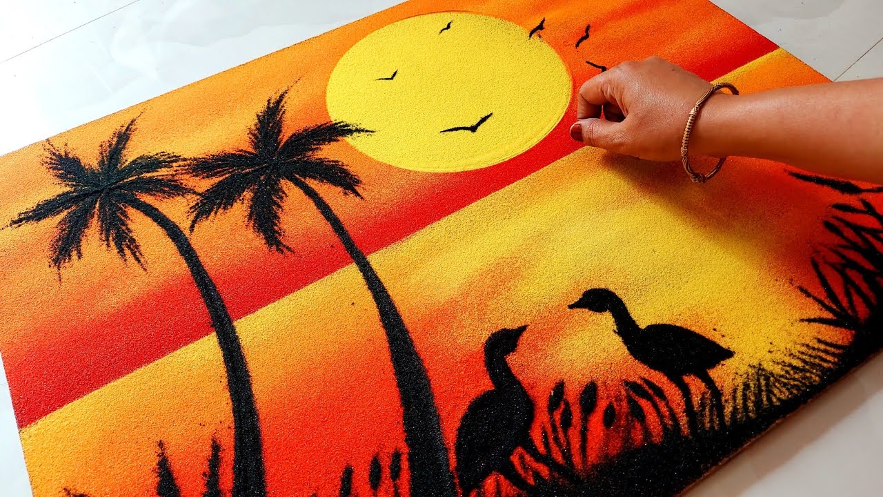 Nature Poster Rangoli Designs | Scenery Rangoli Designs | Unique 3 D ...