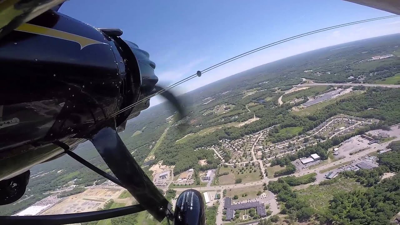 1934 Waco S3HD fly along - YouTube