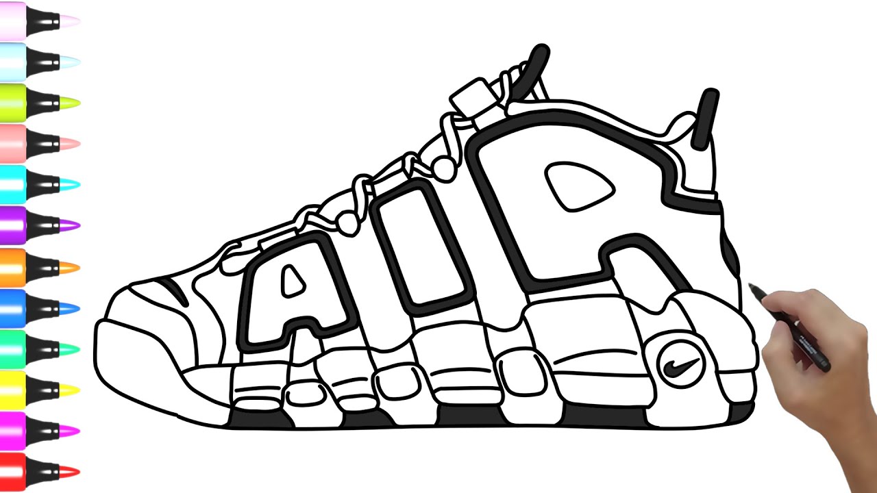 HOW TO DRAW NIKE AIR MORE UPTEMPO - YouTube