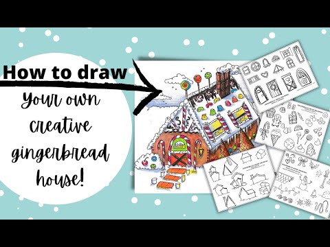How to draw your own creative gingerbread house - YouTube