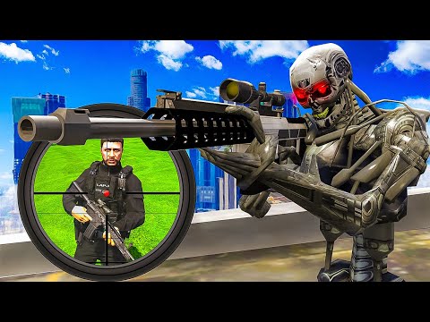Terminator Hitman Hunts Cops in GTA 5 RP