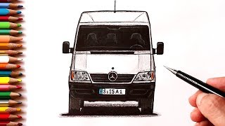How to draw a car Mercedes Benz Sprinter | Doovi