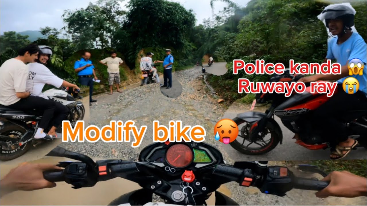 Police kanda 😱 #modify bike # pani pani ma ride gaeyo# ns ride - YouTube
