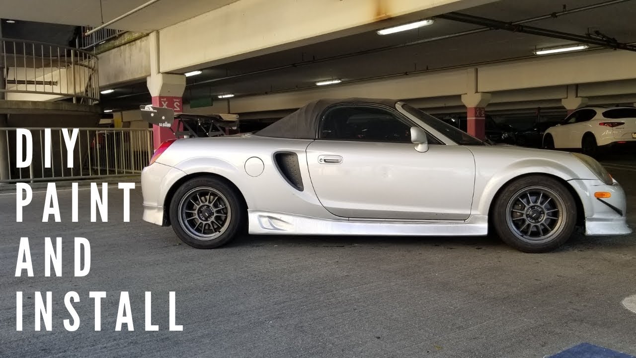 TRD Side Skirt install! | DIY Paint Match! | Toyota MR2 Spyder - YouTube