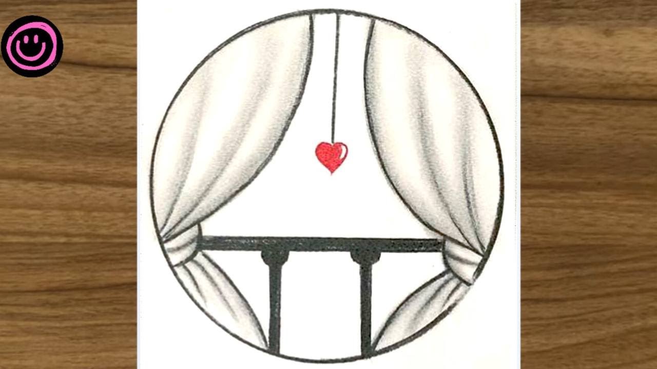 How to draw cute and easy red heart | Easy circle drawing, Painting and ...