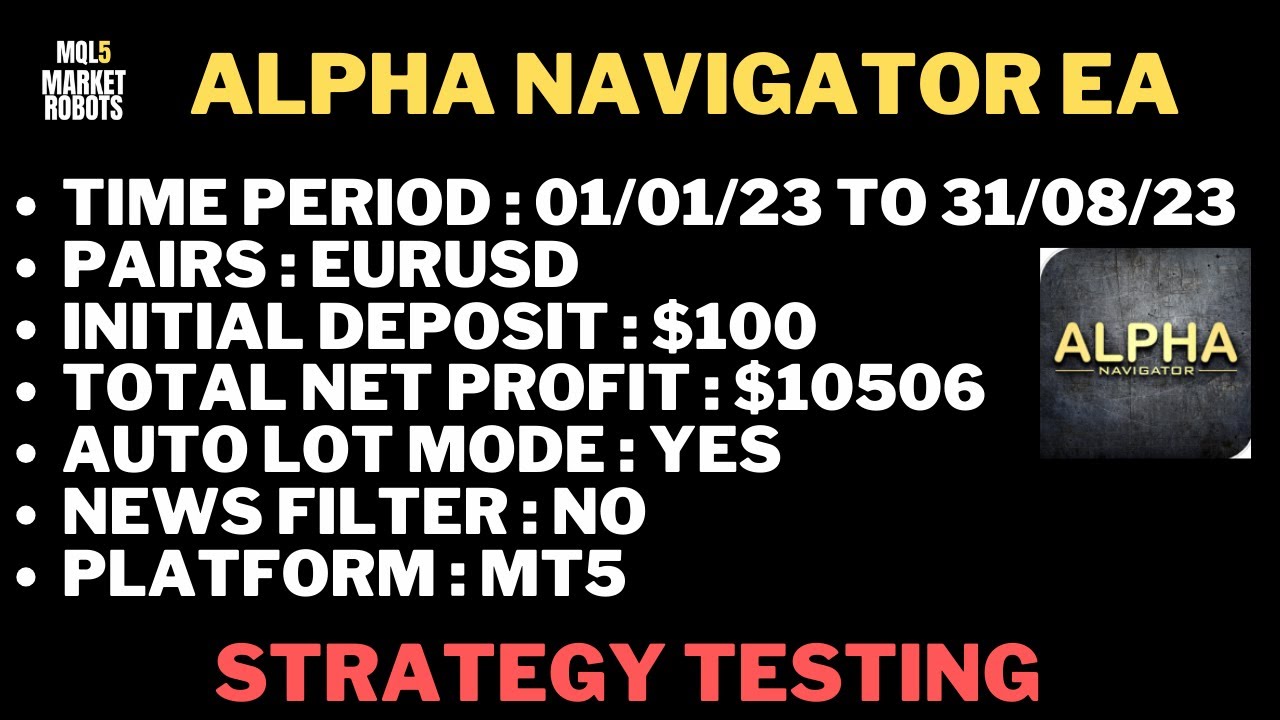 Alpha Navigator EA MT4 Forex Robot Strategy Testing | mql5 market ...