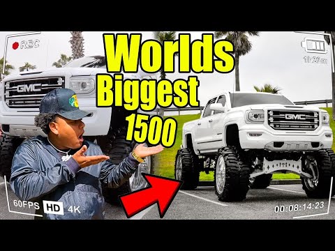 MASSIVE GMC Sierra 1500 on 44 inch Boggers! ORANGE BEACH INVASION - YouTube