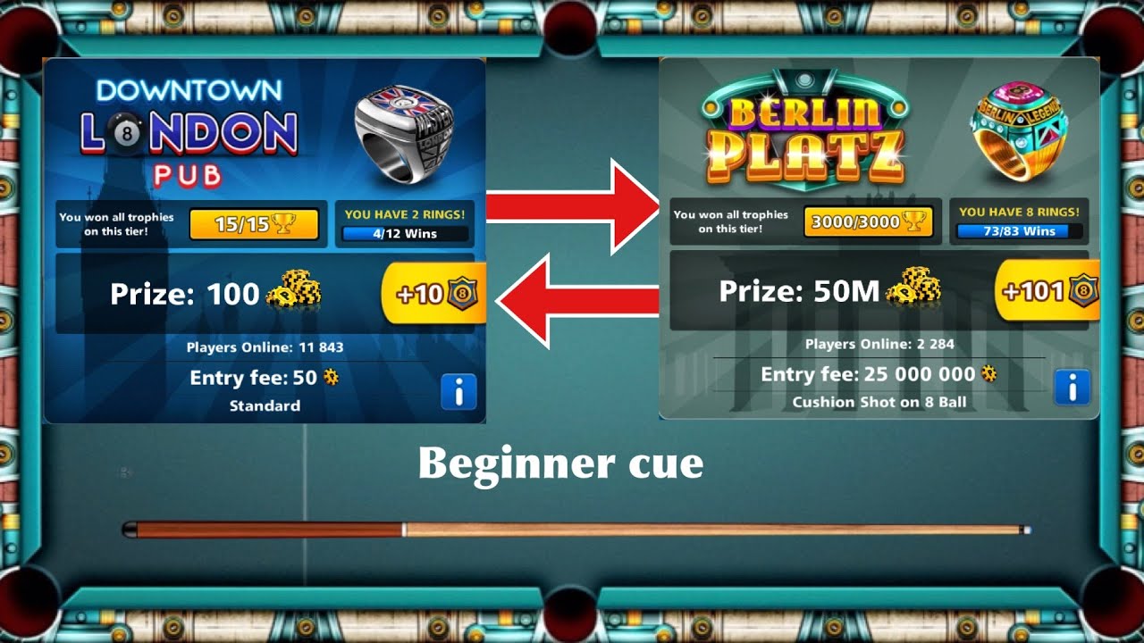 8 BALL POOL- LONDON TO BERLIN 🤯 WITH BEGINNER CUE AMAZING GAME PLAY ...