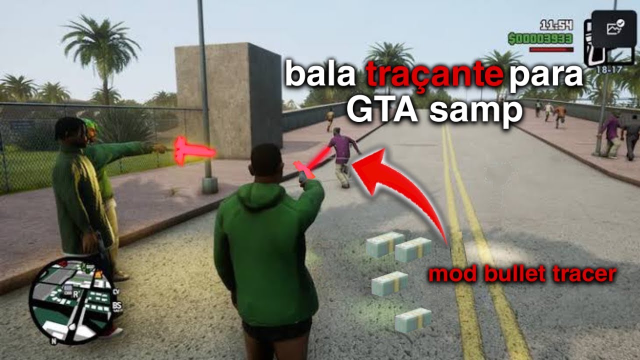 Bala traçante para GTA samp android// bullet tracer mod - YouTube