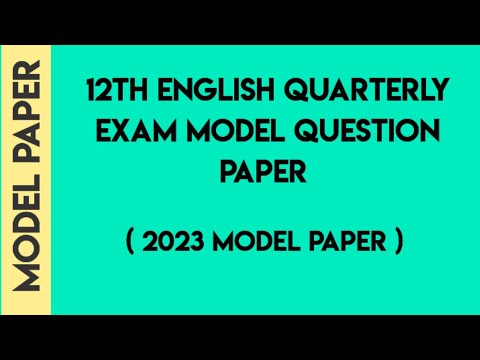 12th quarterly question paper 2023 |12th english quarterly exam model ...