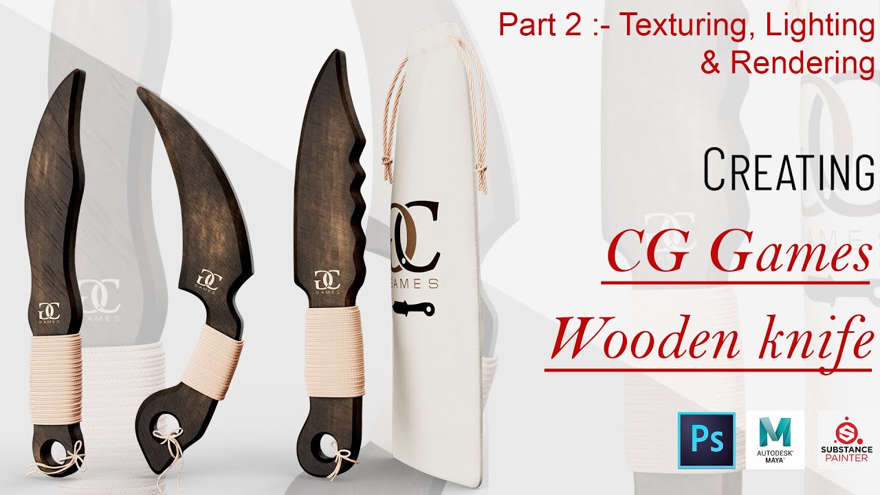 Wooden knife 3D model, Autodesk maya Part2 (Time-lapse) - YouTube