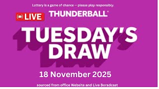 The National Lottery Thunderball Draw Results From Tuesday 18 November ...