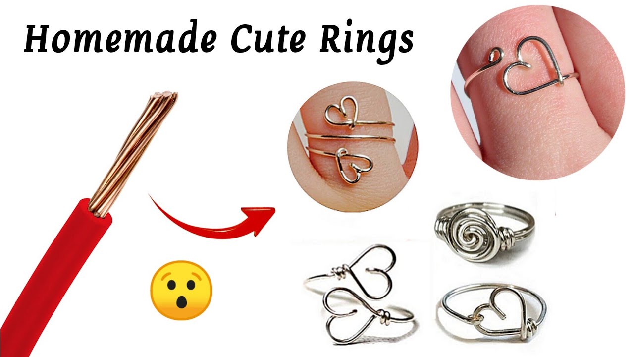 DIY Homemade cute rings😍/how to make rings/handmade rings/couple love ...