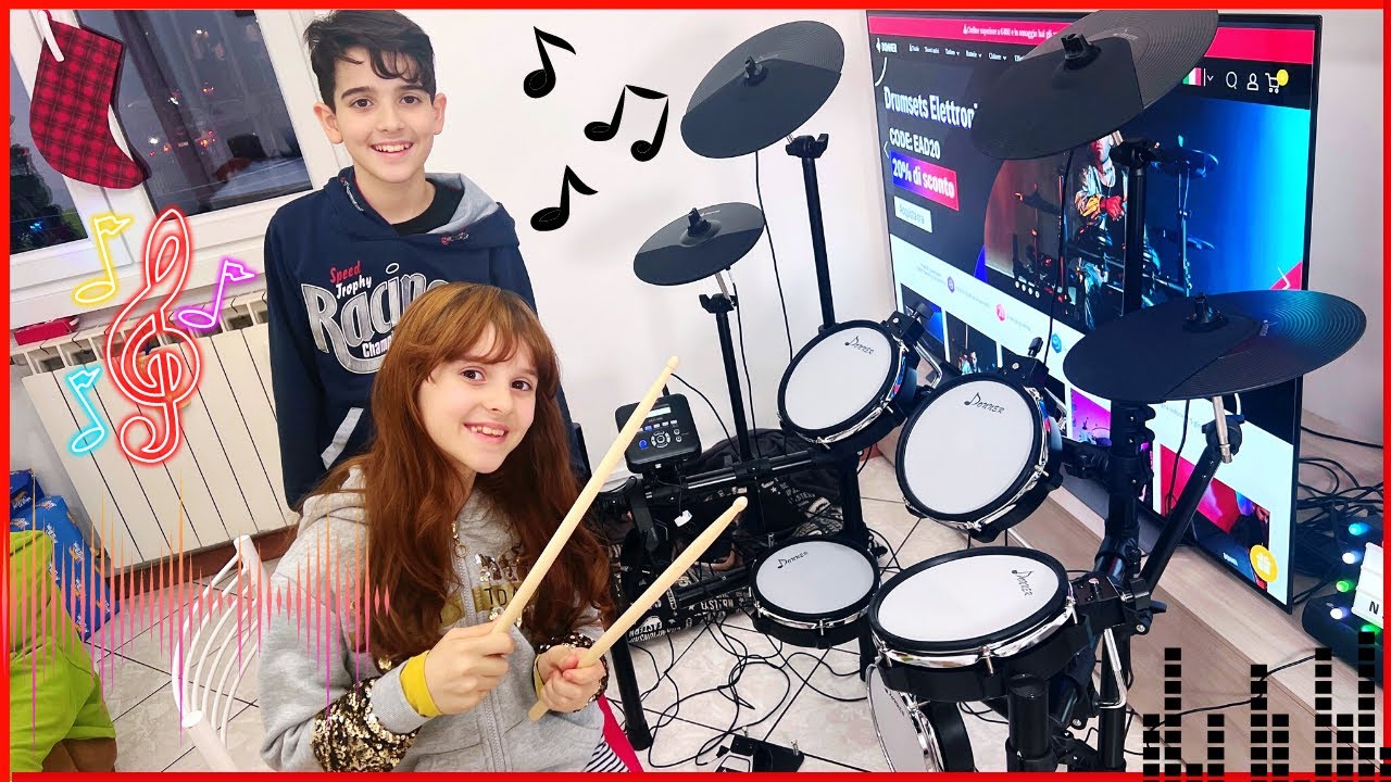 Doniamo una batteria alla scuola 🎧 Alyssa e Daniel Band! 🥁 e-drum ...