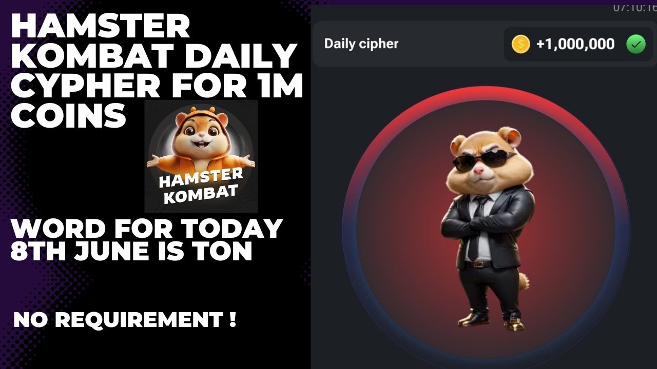 Hamster Kombat Daily Cypher For 1M Coins | TON is The Word For Today ...