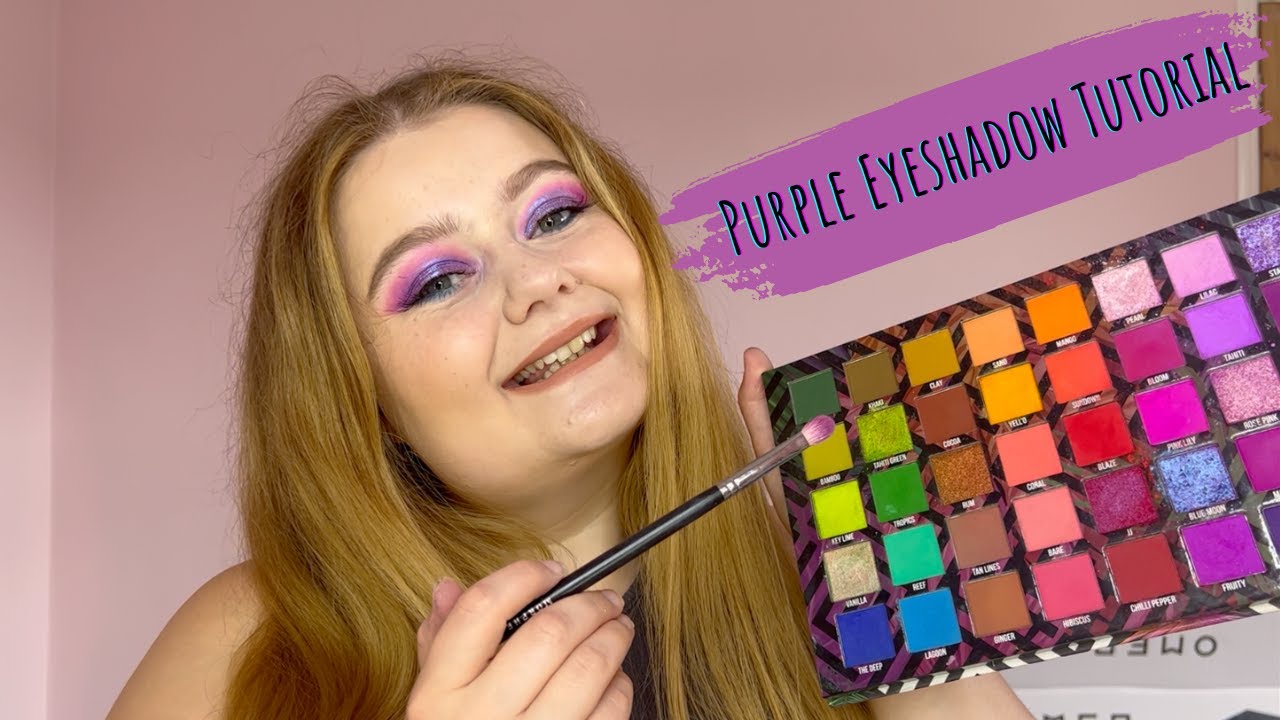 COLOURFUL EYESHADOW TUTORIAL | PURPLE & PINK EYESHADOW LOOK - YouTube