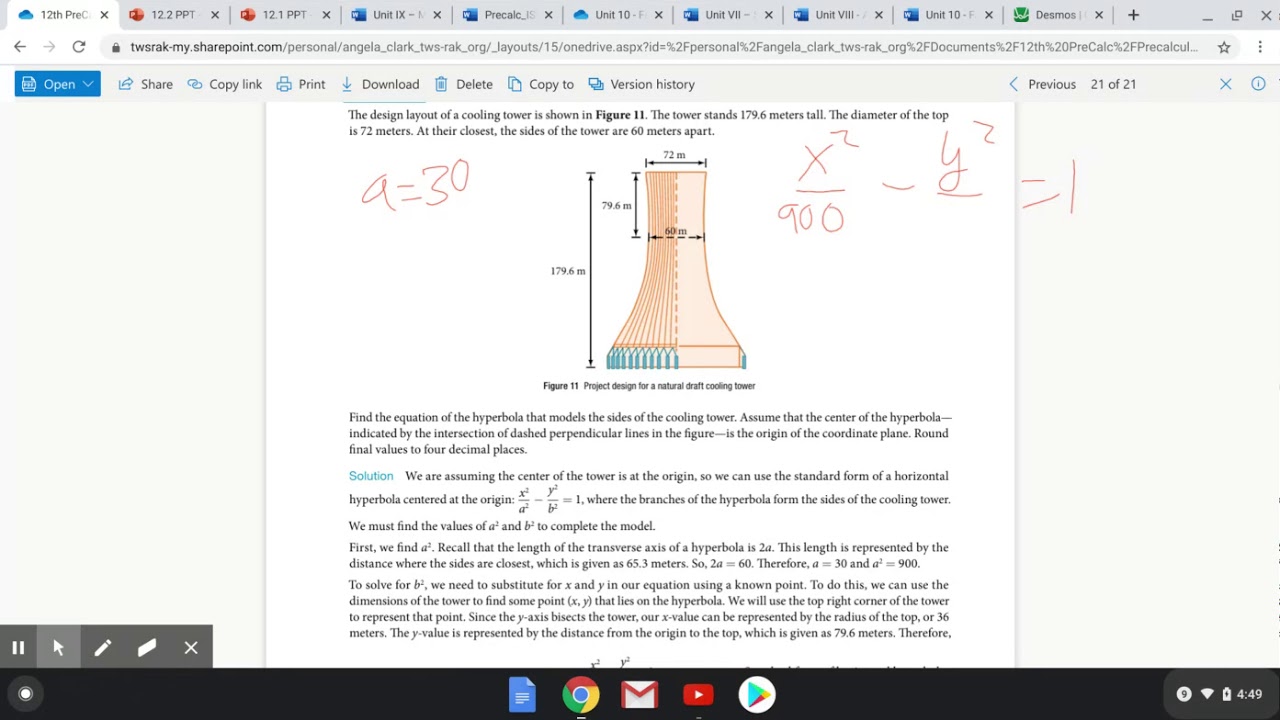 10.2 Hyperbola word problem - YouTube