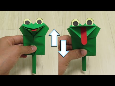 Crazy Frog Moving / Funny Paper Frog Playing/ Easy Paper Frog Craft Toy ...