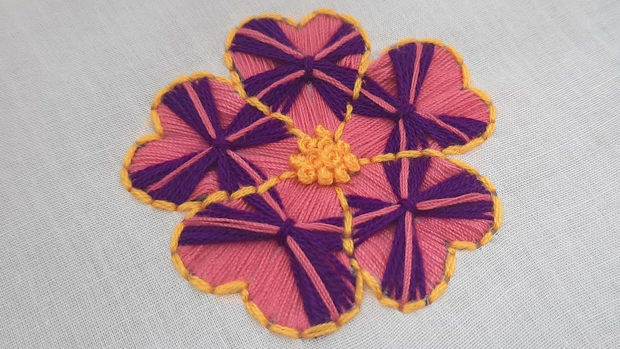 Easy Hand Embroidery Flower Stitch,Beautiful Flower Embroidery Tutorial ...