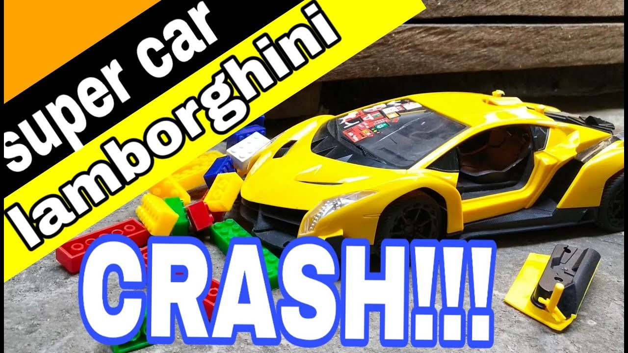 lamborghini crash!!!toys kids playing - YouTube