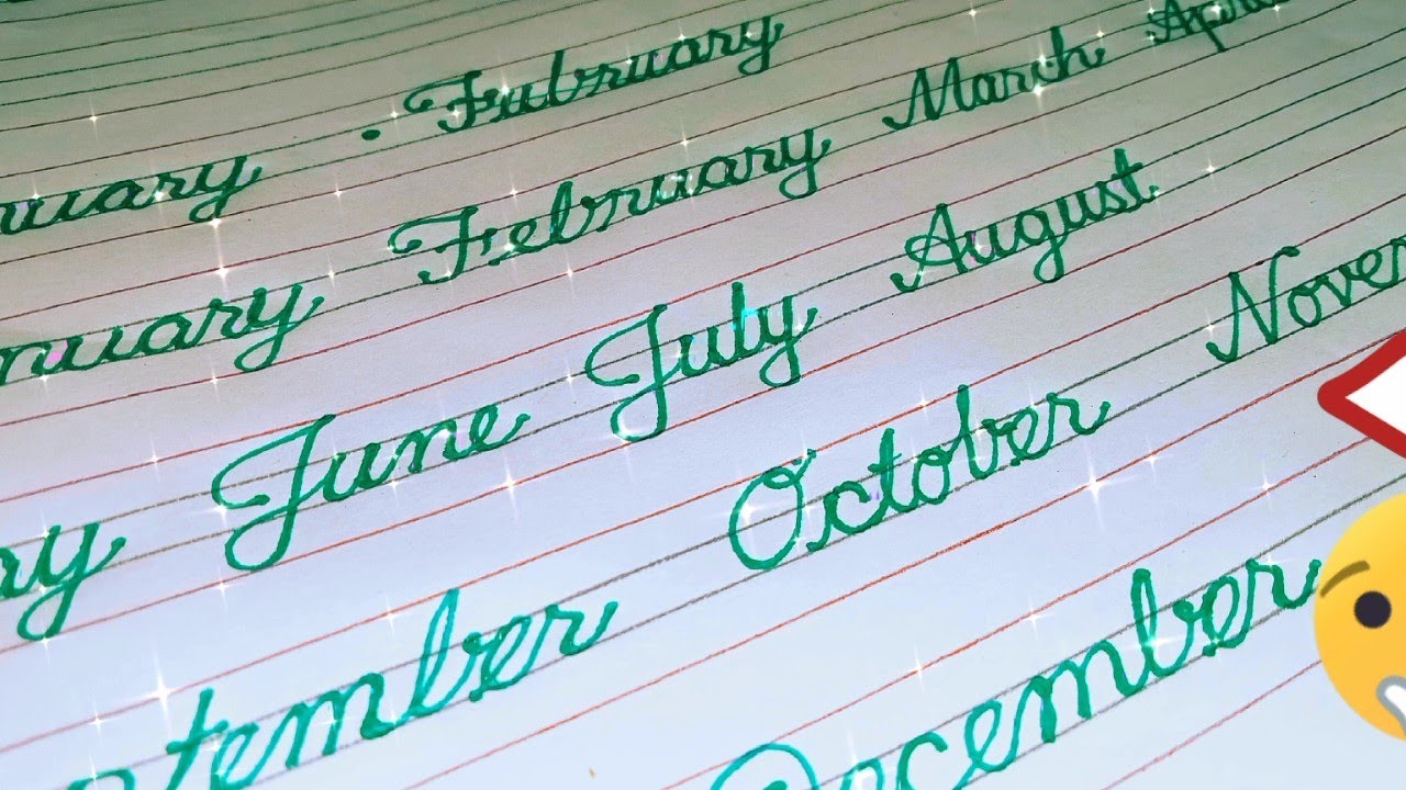 Name Of Twelve Months | Cursive Writing Practice | Best Handwriting ...