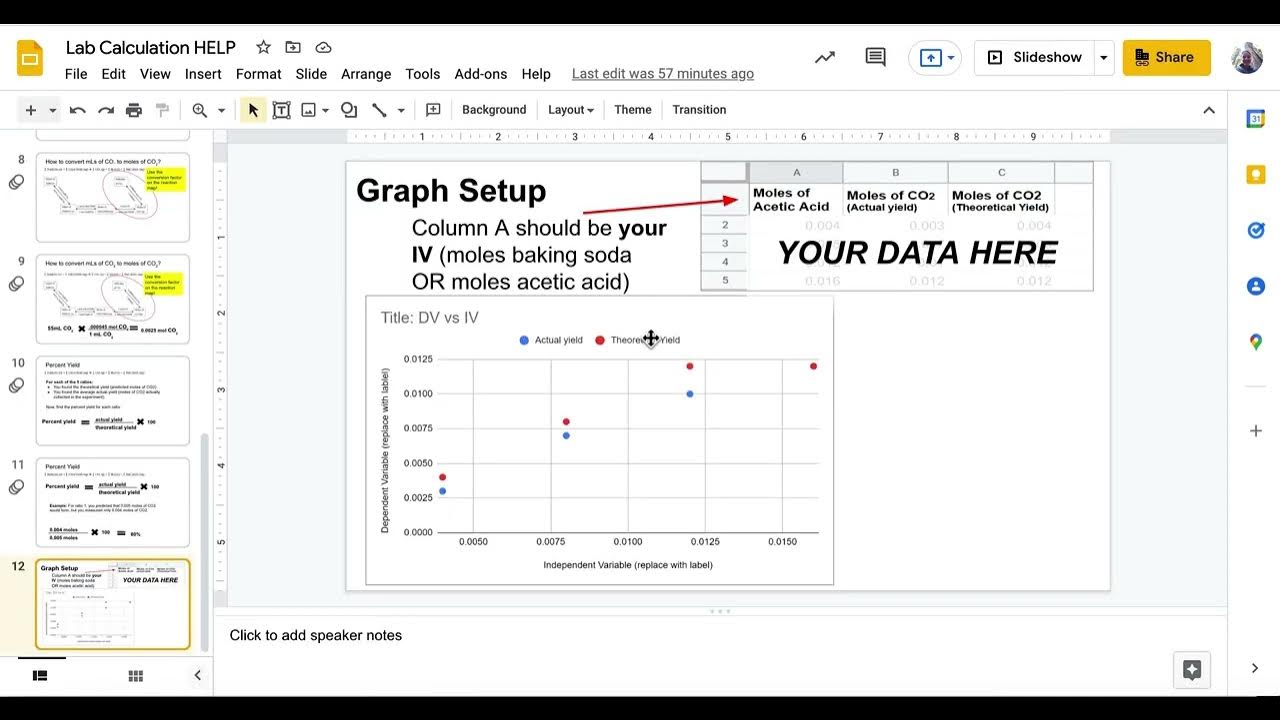 How to create and insert graph into lab document - YouTube