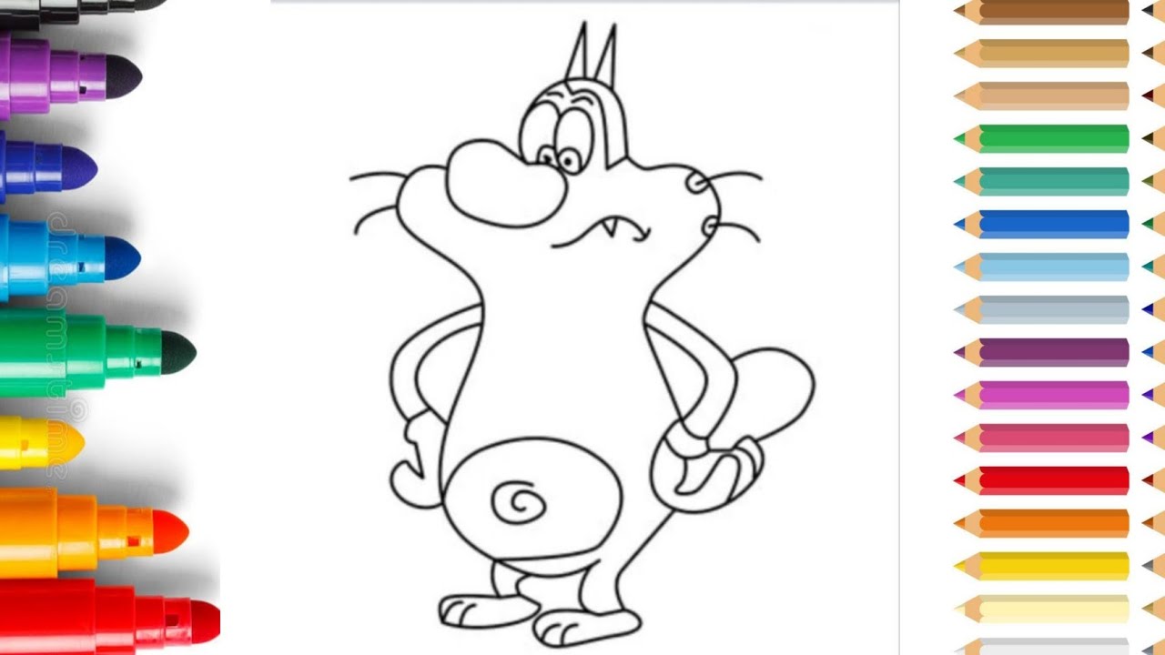 Kids favorite cartoon oggy and cockroaches, lets colour,kids drawing ...