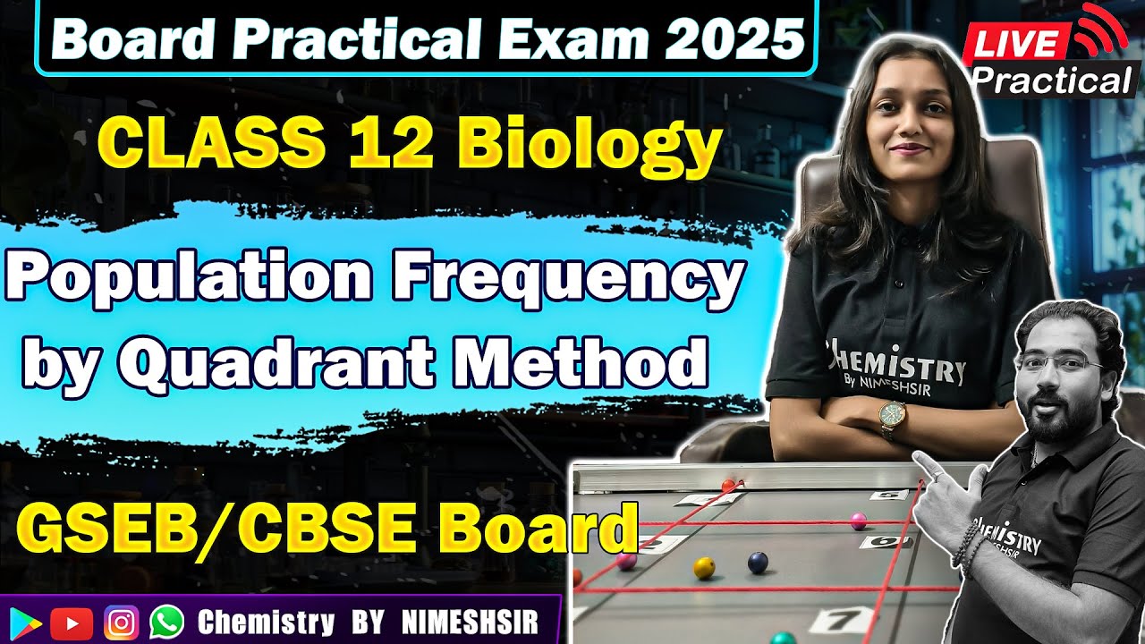 Biology Practical - Population frequency by Quadrant method | Board ...