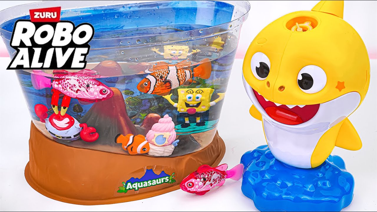 [😽toy asmr😽] ZURU Robo Alive Robo Swimming Turtle & Robo Fishing ...
