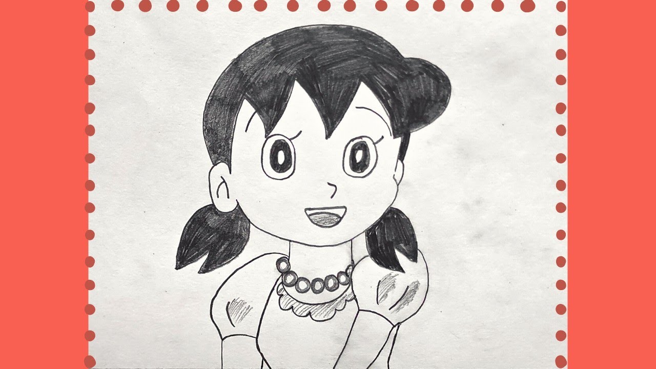how to draw shizuka very easy | drawing of shizuka step by step - YouTube