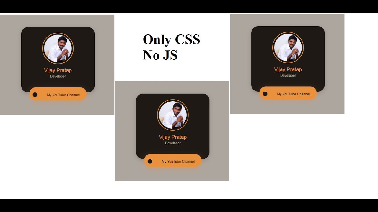 Profile setup using HTML and CSS || Only CSS No JS is required - YouTube
