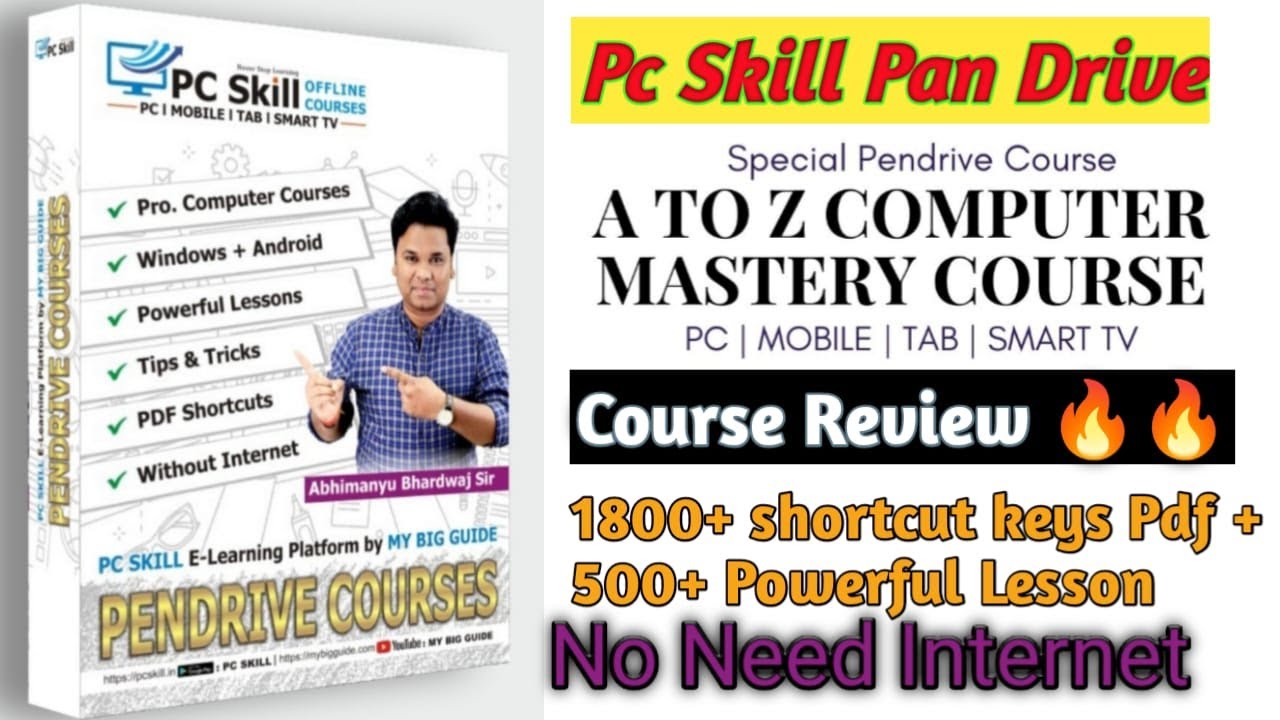 Pc Skill Pendrive Course Unboxing . 1800+Shortcut keys and 600+Video material . Online and ...