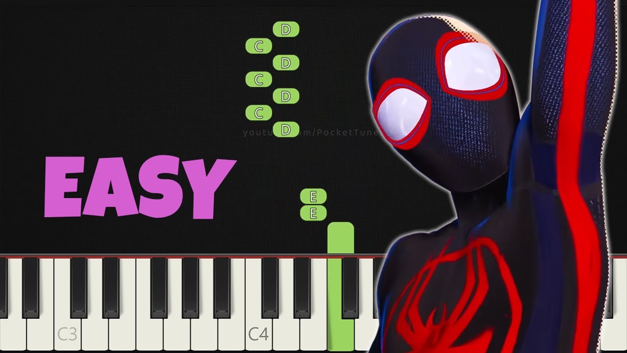 Spider-Man: Across the Spider-Verse ("Calling")│EASY Piano Tutorial ...